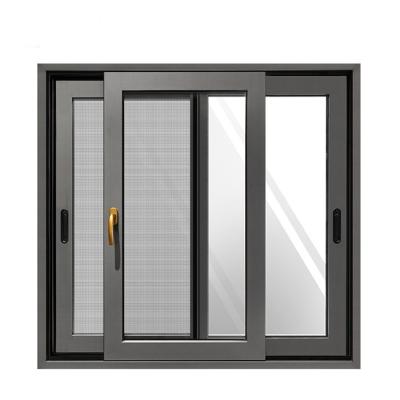 China Arch House Aluminum Alloy Glass Sliding Window with Magnetic Screen and Mosquito Net for sale