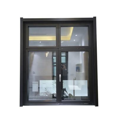 China Horizontal Opening Pattern Aluminium Casement Windows With Blinds for Shielding Kitchen for sale