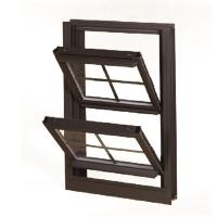 China Electric Lift Up Double Glass Aluminum Frame Smart Hung Window with Brown Glass Color for sale