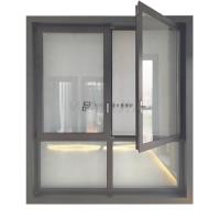 China Horizontal Opening Pattern Aluminium Casement Windows With Blinds for Shielding Kitchen for sale