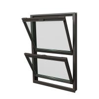 China Electric Lift Up Double Glass Aluminum Frame Smart Hung Window with Brown Glass Color for sale