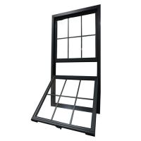 China Electric Lift Up Double Glass Aluminum Frame Smart Hung Window with Brown Glass Color for sale