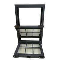 China Electric Lift Up Double Glass Aluminum Frame Smart Hung Window with Brown Glass Color for sale