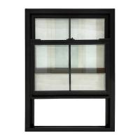 China Steel Grid Glazing Glass Black Aluminum Frame Custom Single Hung Windows for Leisure Facilities for sale