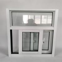 China Sliding Opening Aluminum Window with Blue Glass and Stainless Steel Mesh Flyscreen for sale