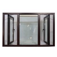 China Modern Swing Open Casement Windows with Black Vinyl Exterior and Built-in Ventilation for sale