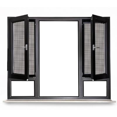 China Modern House Window Hurricane Impact Tempered Glass Double Glazed Aluminum Casement Window for sale