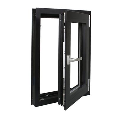 China Professional Black Casement Windows with Heat Insulation Advantage and Security Mesh for sale
