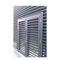 China Hurricane Outdoor Metal Jalousie Exterior Aluminum Window with Built-in Shutters Security for sale