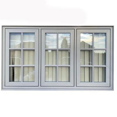 China Hurricane Proof Double Glaze Tempered Glass Casement Window with Aluminum Alloy Frame for sale
