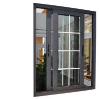 China Customized Finished 798 Series Aluminum Gray Sliding Window with Hanging Curtain Type for sale