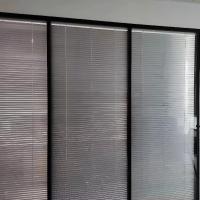 China Home Office Aluminium Glass Sliding Windows with Vertical Shades and Built-In Blinds for sale