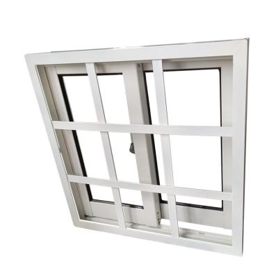 China Customized Soundproof Double Glazed Aluminum Windows with Magnetic Screen and Blue Glass for sale