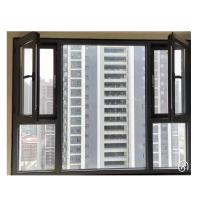 China House Louver Curtain Type Fixed Aluminum Casement Window with Black Color Sub Frame for sale