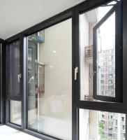 China House Louver Curtain Type Fixed Aluminum Casement Window with Black Color Sub Frame for sale