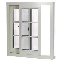 China Double Glazed PVC Vinyl Sliding Window for Commercial Clear/Gray/Blue/Green/Brown Glass for sale