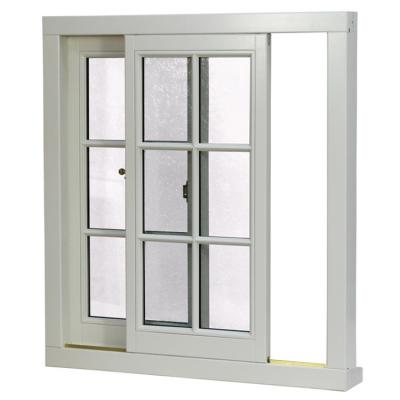 China Double Glazed PVC Vinyl Sliding Window for Commercial Clear/Gray/Blue/Green/Brown Glass for sale