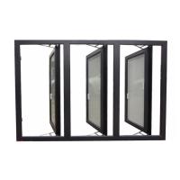 China American Style Black Casement Windows with Double Glazing and FiberGlass Screen Netting for sale