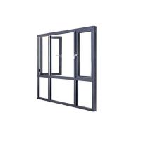 China American Style Black Casement Windows with Double Glazing and FiberGlass Screen Netting for sale