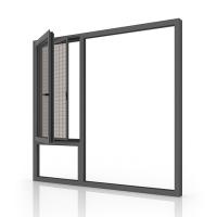 China American Style Black Casement Windows with Double Glazing and FiberGlass Screen Netting for sale