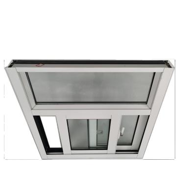 China Soundproof Open Style Sliding Sliding Window 3 Tracks Aluminum Frame Tempered Glass for sale