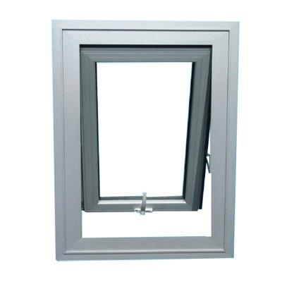 China Reflective Gas Strut Spring UPVC Awning Window with Stainless Steel Screen Netting for sale