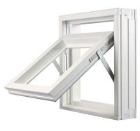 China Reflective Gas Strut Spring UPVC Awning Window with Stainless Steel Screen Netting for sale
