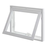 China Reflective Gas Strut Spring UPVC Awning Window with Stainless Steel Screen Netting for sale