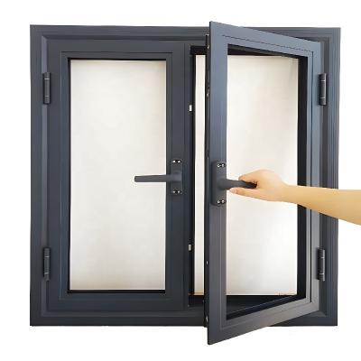 China Aluminum Alloy Frame Double Glazed Tempered Glass Residential Casement Swing Windows for sale