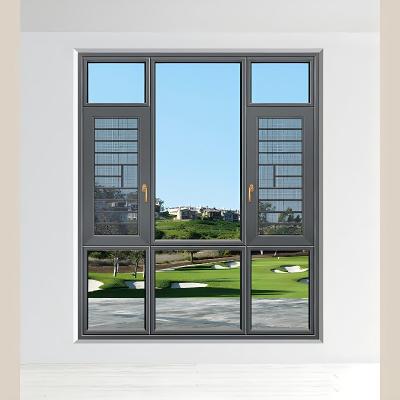 China Customizable Hanging Curtain Type Aluminum Hurricane Impact Windows with Grille Design for sale