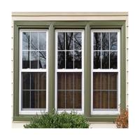 China Pvc Frame Single Hung Plastic Sliding Windows with Tempered Glass Folding Screen for sale
