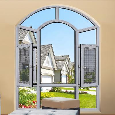 China Postmodern Design Aluminium European Glass Windows For Houses Folding Screen Casement for sale