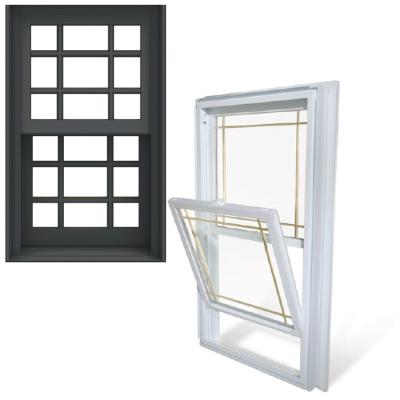 China Affordable PVC Single Hung Windows with Waterproof and Heat Insulation for sale