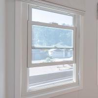 China White PVC Raw Material UPVC Hung Window for Vertical Opening and Fiberglass Mesh Screen for sale