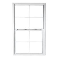 China White PVC Raw Material UPVC Hung Window for Vertical Opening and Fiberglass Mesh Screen for sale