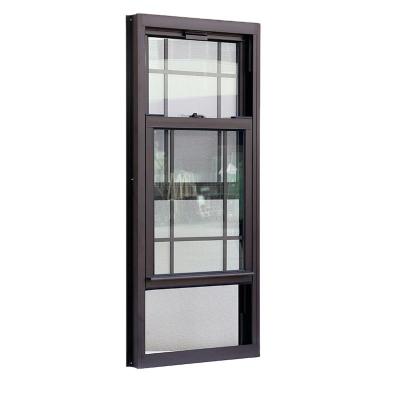 China Customized UPVC Black Single-Hung Windows with Roller Blind Curtain Type for sale
