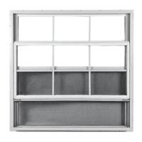 China Apartment Single Hung Window with Plastic Frame and Curtain Type Roller Blind for sale