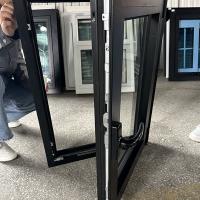 China American Style Residential Black Aluminum Casement Windows with Double Safety Glass for sale