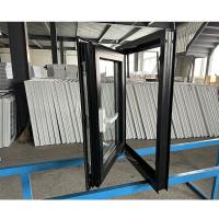 China American Style Residential Black Aluminum Casement Windows with Double Safety Glass for sale
