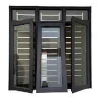 China Aluminum Windows with Hurricane Impact Black Open Out Soundproof Energy Casement for sale