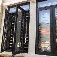 China Aluminum Windows with Hurricane Impact Black Open Out Soundproof Energy Casement for sale