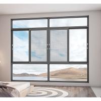 China Large Size Double Glass Aluminum Sliding Windows with FiberGlass Screen Netting Material for sale