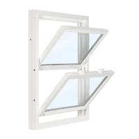 China Black House Windows Double Hung with Plastic Glass and Stainless Steel Screen Netting for sale