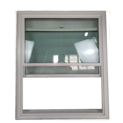 China Reflective Double Glazed Fixed Vinyl Double Hung Window with Green Glass and Plastic Frame for sale
