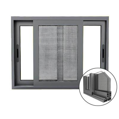 China Folding Screen Double Glass Aluminium Sliding Windows With Horizontal Opening Pattern for sale
