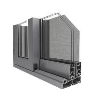 China Folding Screen Black Color Sliding Aluminium Window for Heat Insulation Function for sale