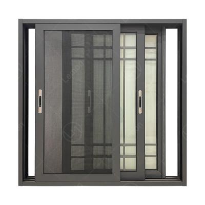 China Open Type Sliding Window with Motorized Composite Up Security Bar and Tempering Glass for sale