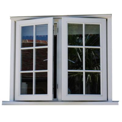 China Plastic Frame High Security Impact Glass Casement Window with Double Glazing UPVC for sale