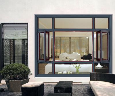 China UPVC Casement Windows with Coustmer Requirement Glass Color in 60 x 48 Black House for sale