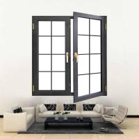 China UPVC Thermal Break Double Glazed Casement Window with Steel Mesh Swing Hung Window for sale